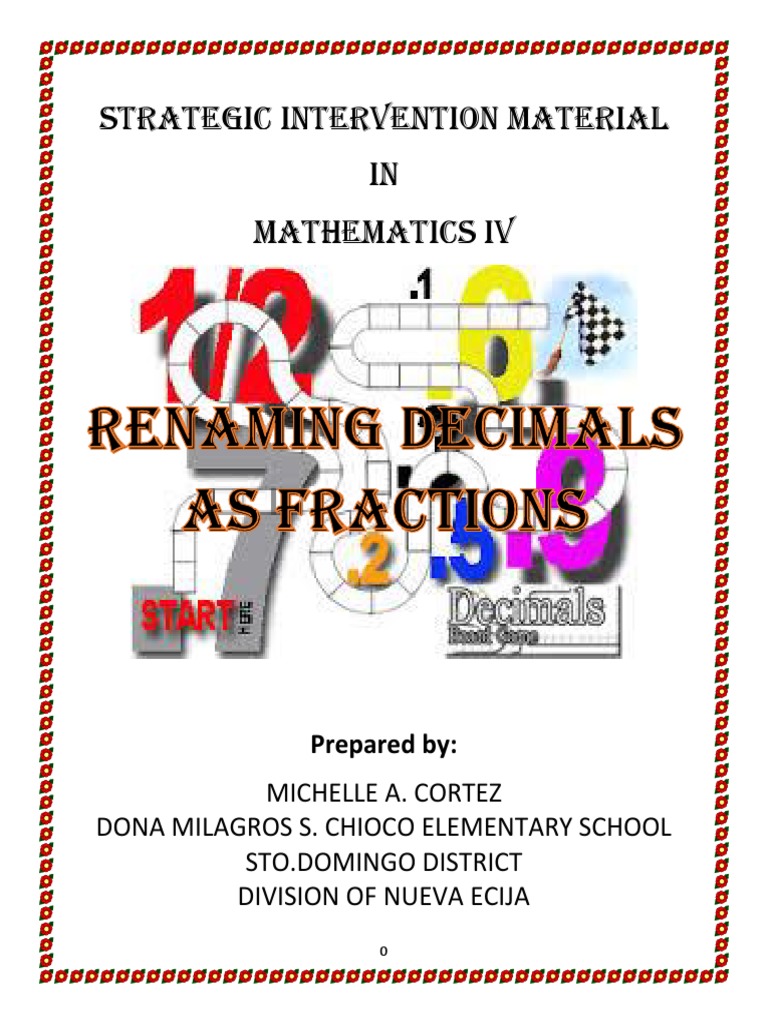 Strategic Intervention Material IN Mathematics Iv | PDF | Fraction ...