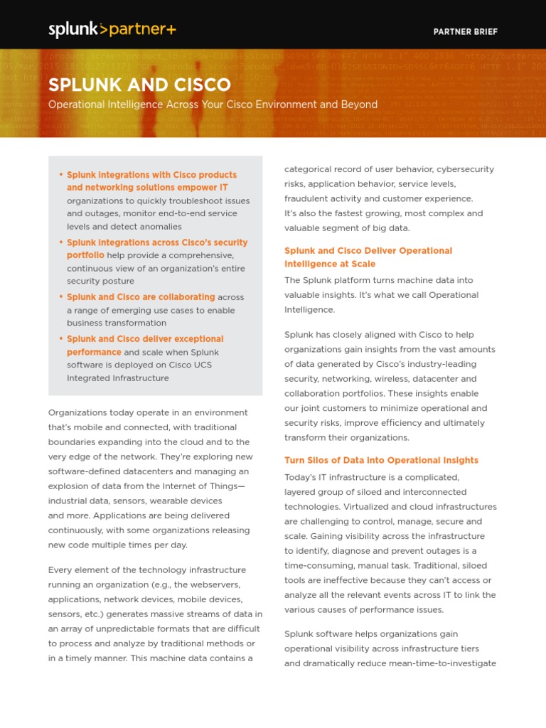 Splunk and Cisco | PDF | Cisco Systems | Computer Security