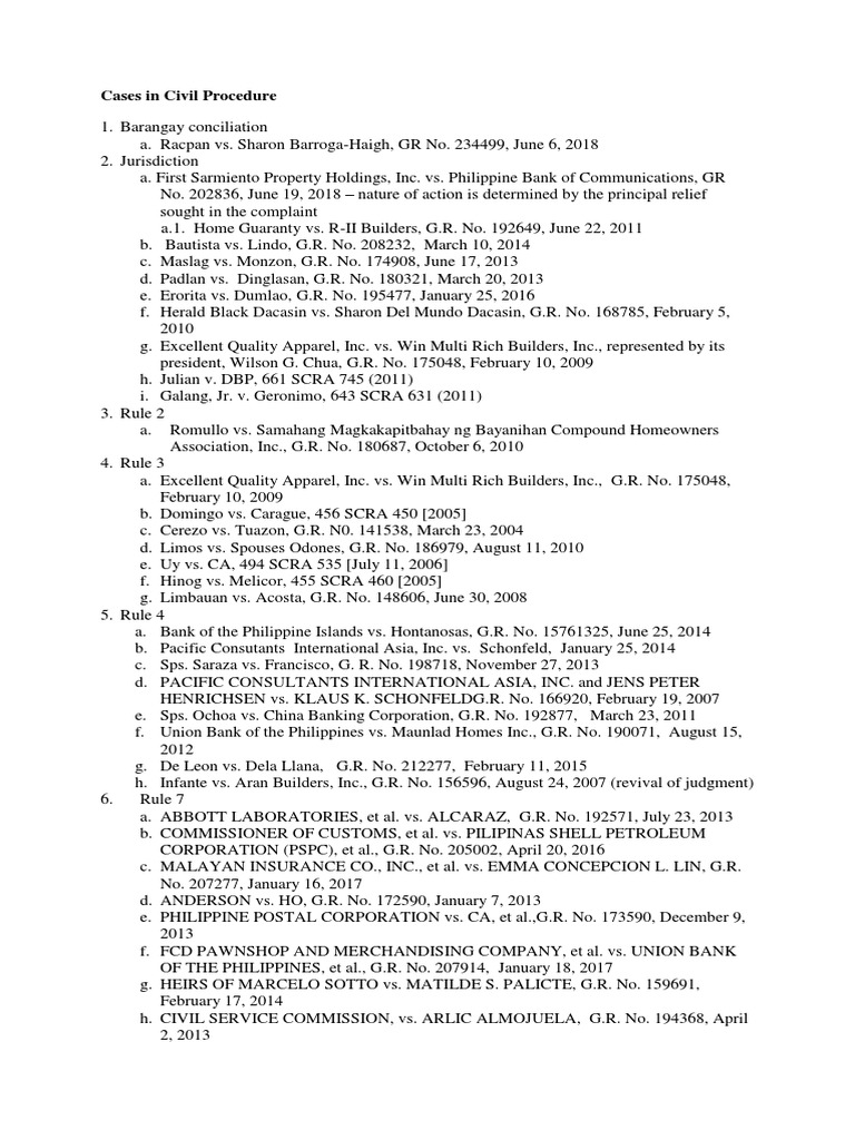 Cases in Civil Procedure | PDF | Judiciaries | Government