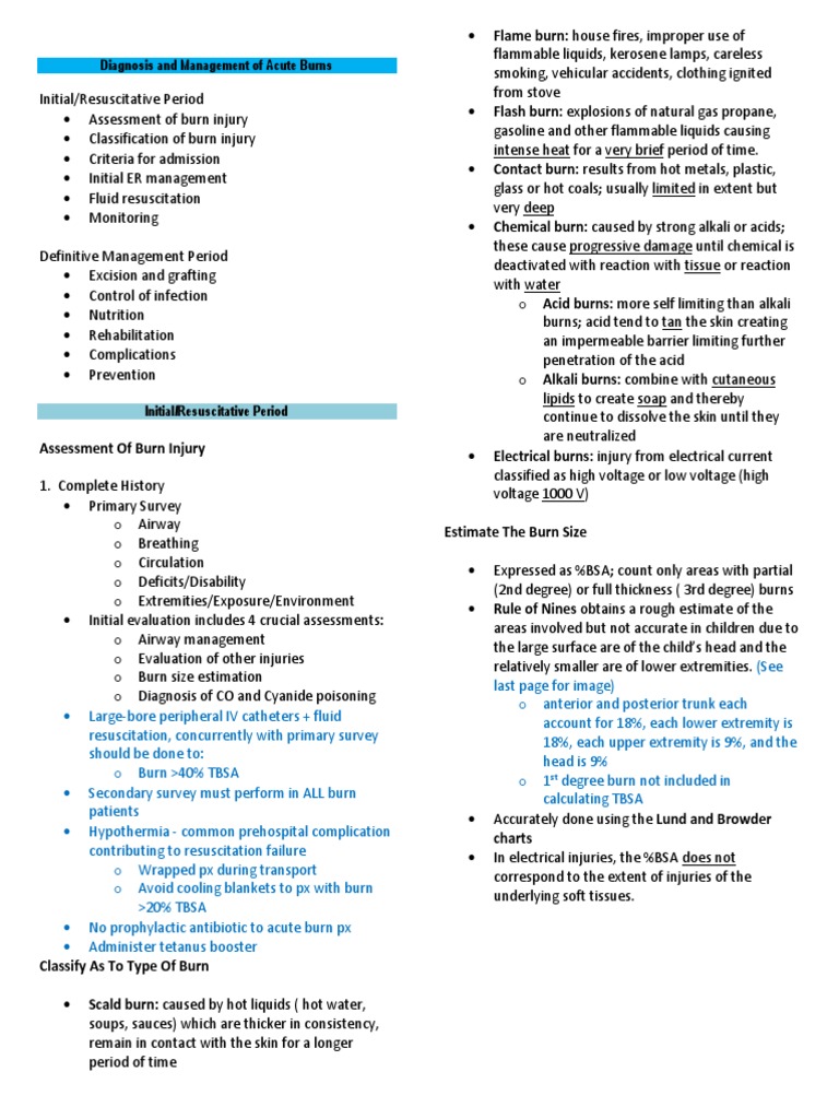 Diagnosis and Management of Acute Burns | Download Free PDF | Burn ...