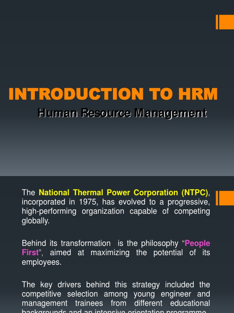 1 Introduction To HRM | PDF | Human Resource Management | Employment