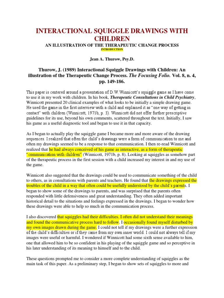 Interactional Squiggle Drawings With Children | PDF | Dorothy Gale ...