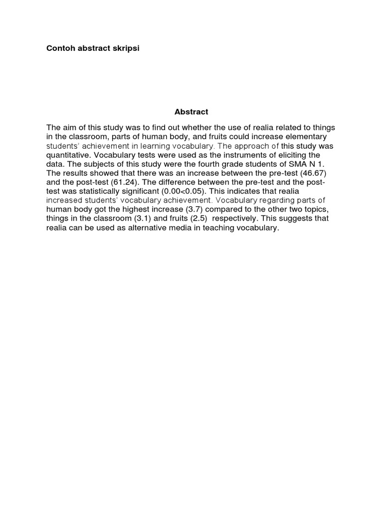 Contoh Abstract Skripsi | PDF