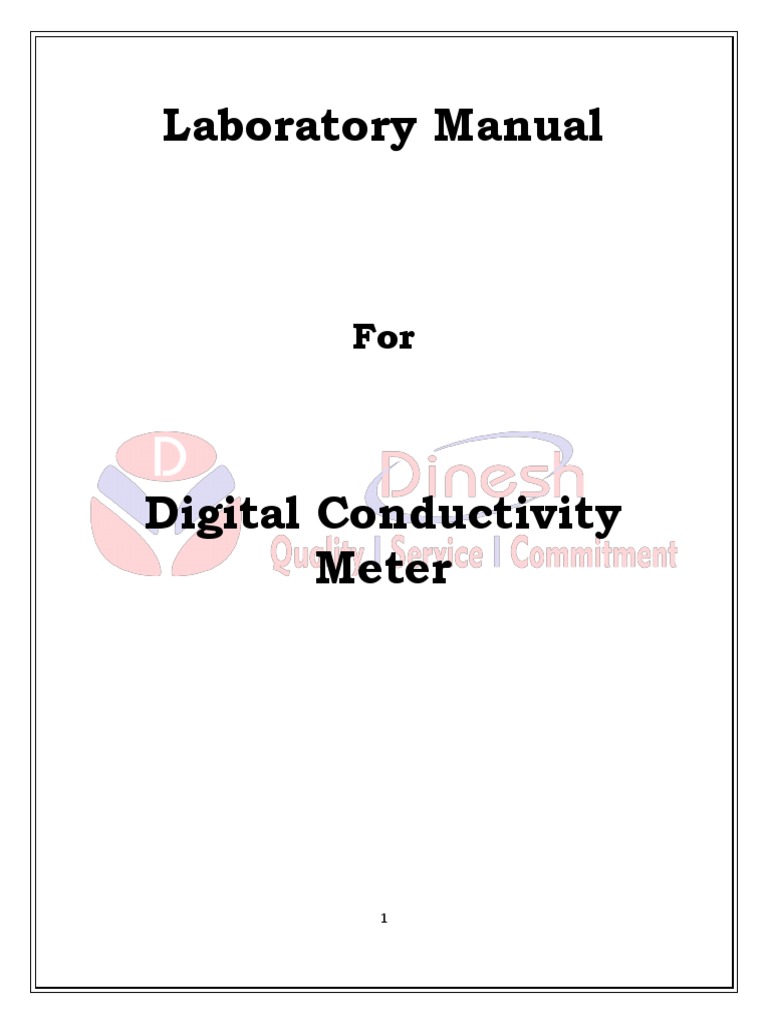 Digital Conductivity Meter Lab Manual | PDF | Calibration | Salinity