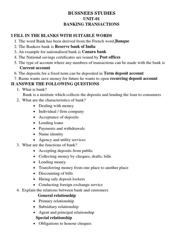Business Studies Notes | PDF | Deposit Account | Banks