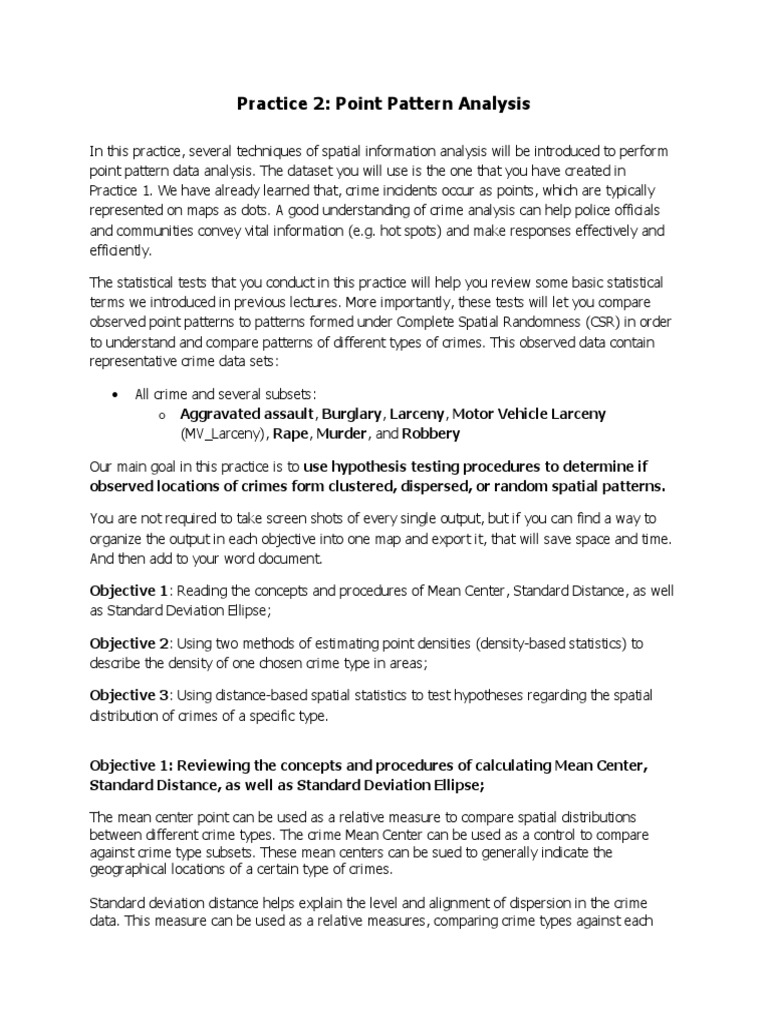 Practice 2: Point Pattern Analysis | PDF | Spatial Analysis | Statistics