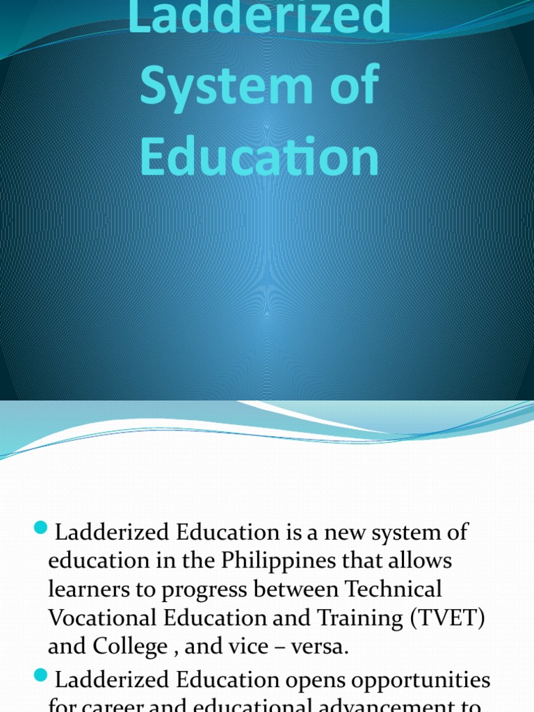 Ladderized System of Education | PDF | Vocational Education | Curriculum