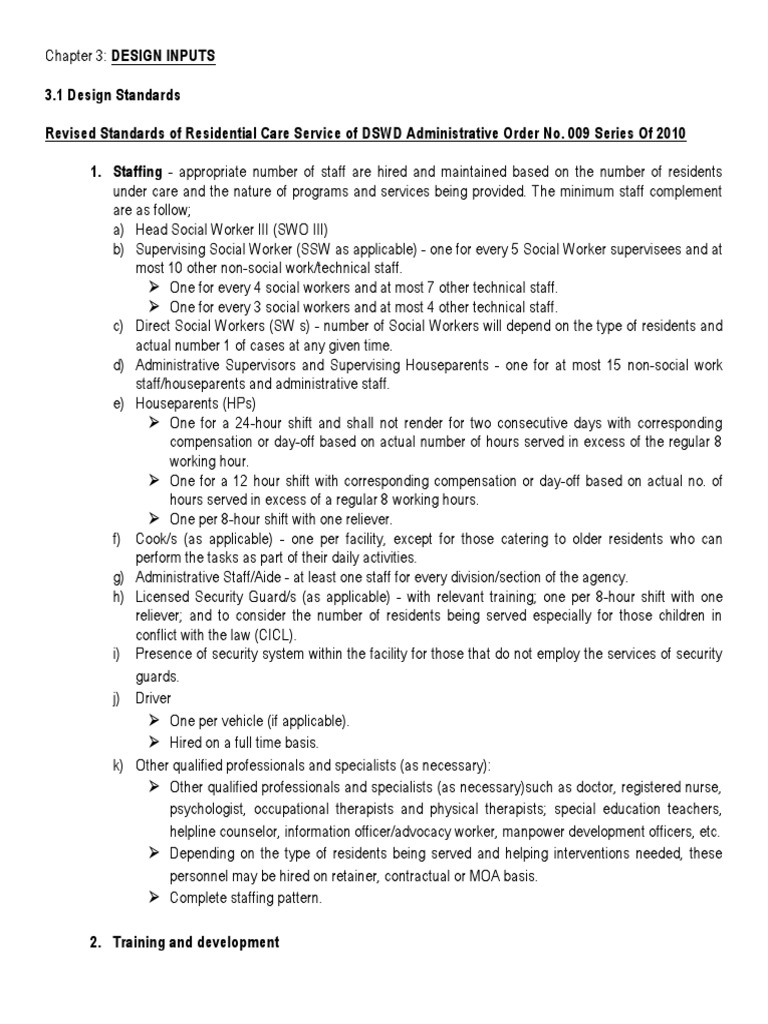DSWD Residential Care Design Standards | PDF | Room | Emergency Evacuation