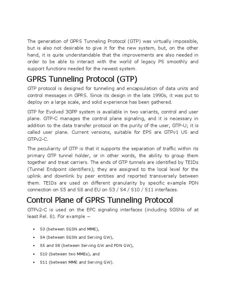 GPRS Tunneling Protocol (GTP) | PDF | Internet Architecture | Media ...