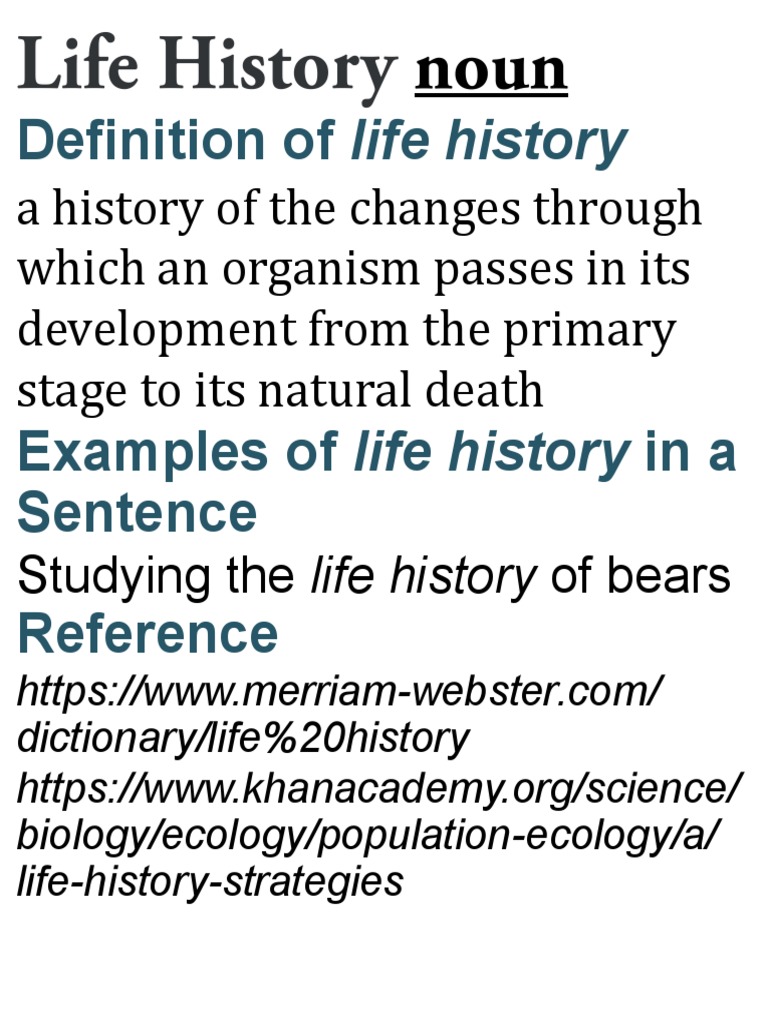 Life History Definition and Examples | PDF | Social Science | Philosophy