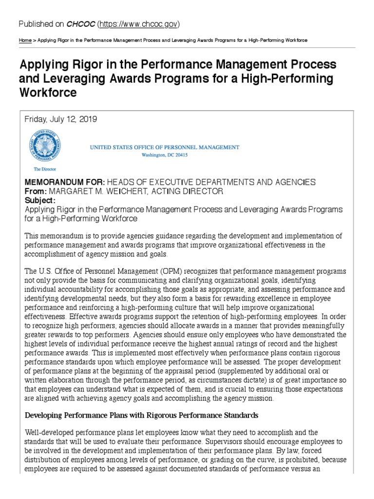Applying Rigor in The Performance Management Process and Leveraging ...