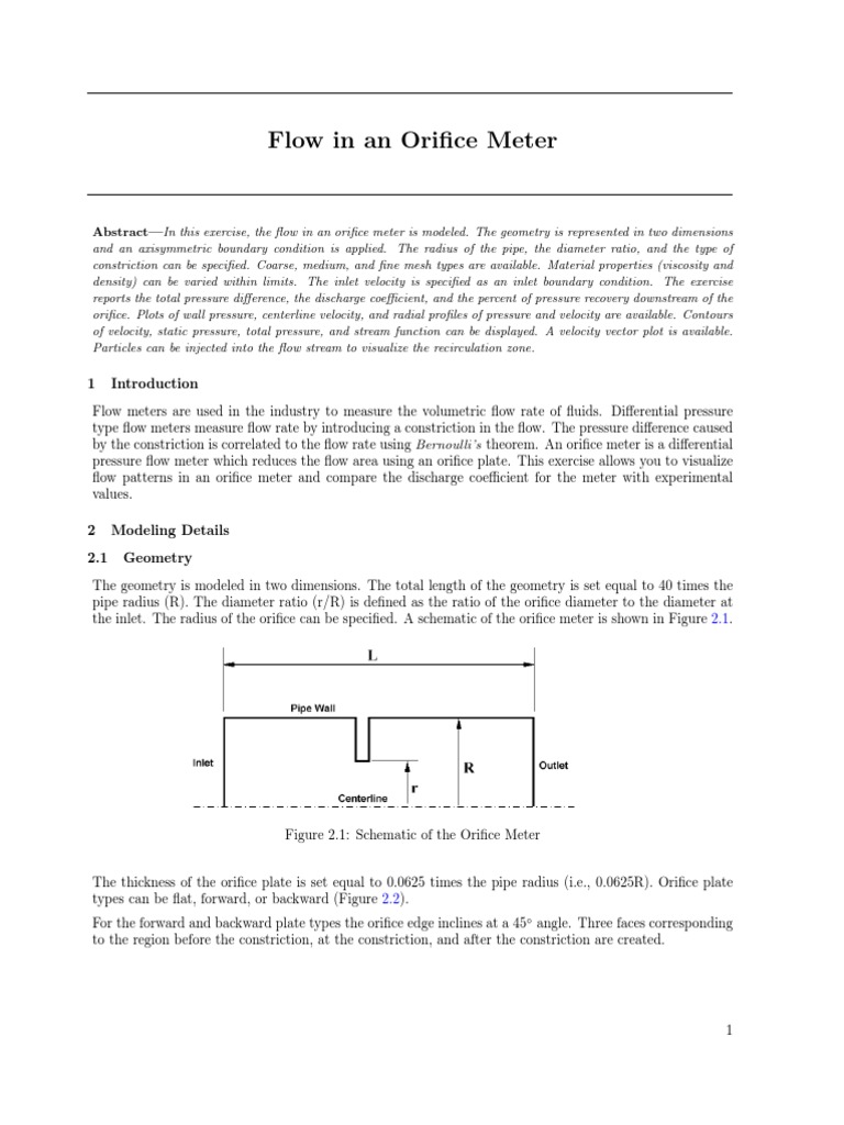 Orifice Tutorial | PDF | Flow Measurement | Fluid Dynamics