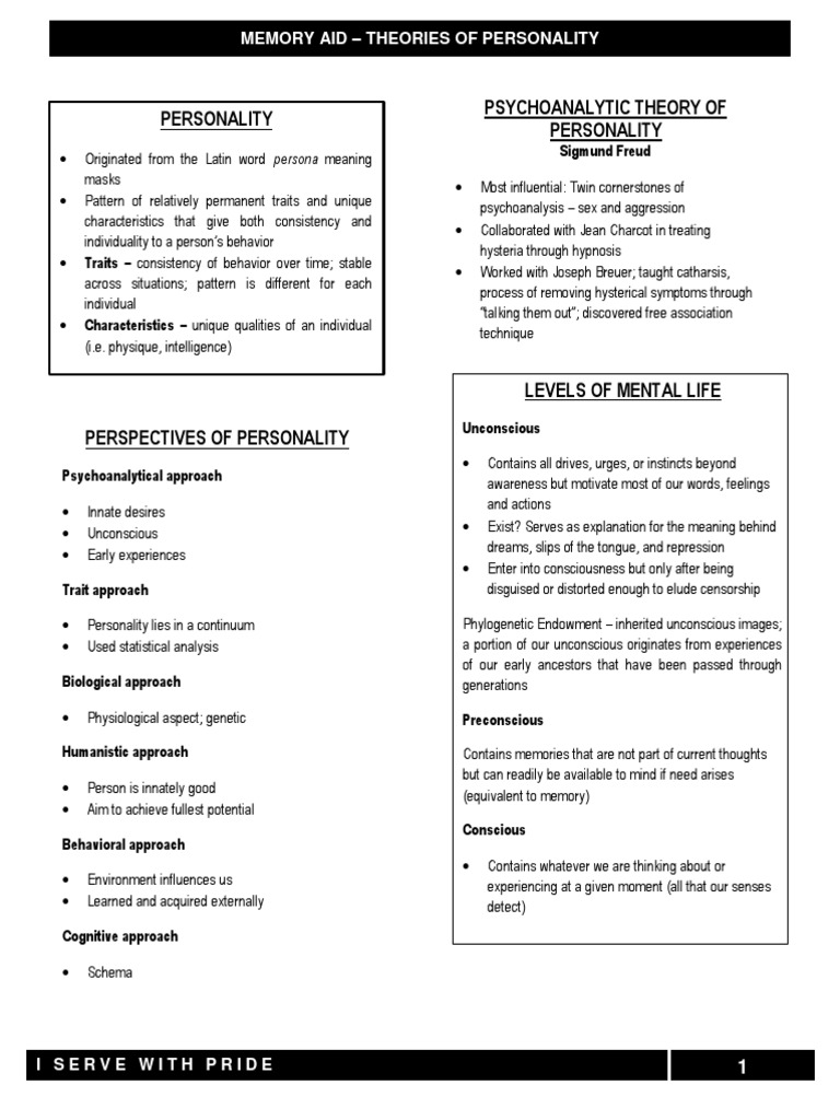 Summary Personality Theory | PDF | Personality Psychology | Id