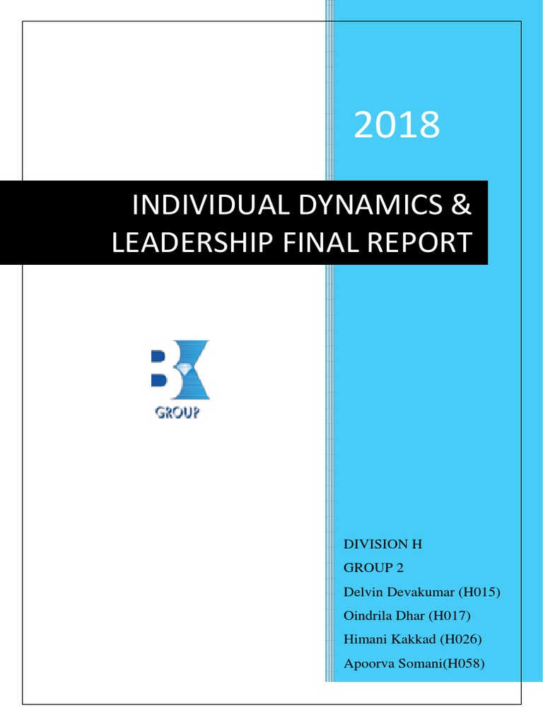 Individual Dynamics & Leadership Final Report | PDF | Reinforcement ...