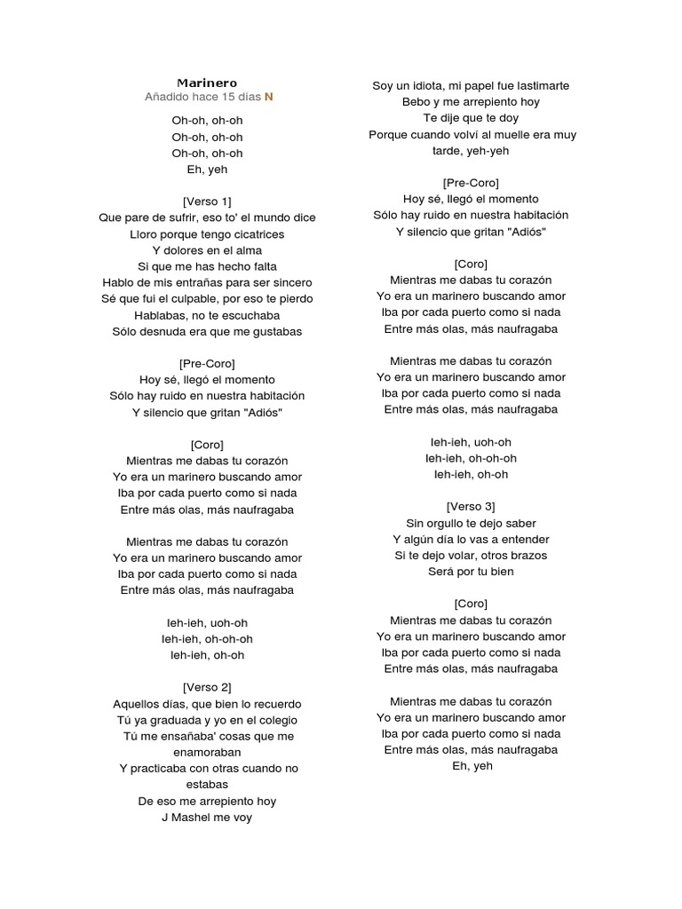 Letras De Canciones En Espanol – Letras Español – PWYCO