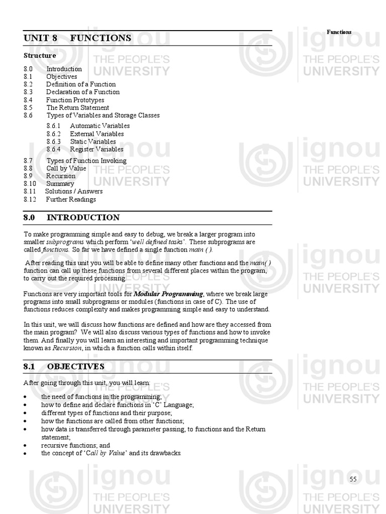 Unit 8 Functions Structure Pdf Parameter Computer Programming 6533