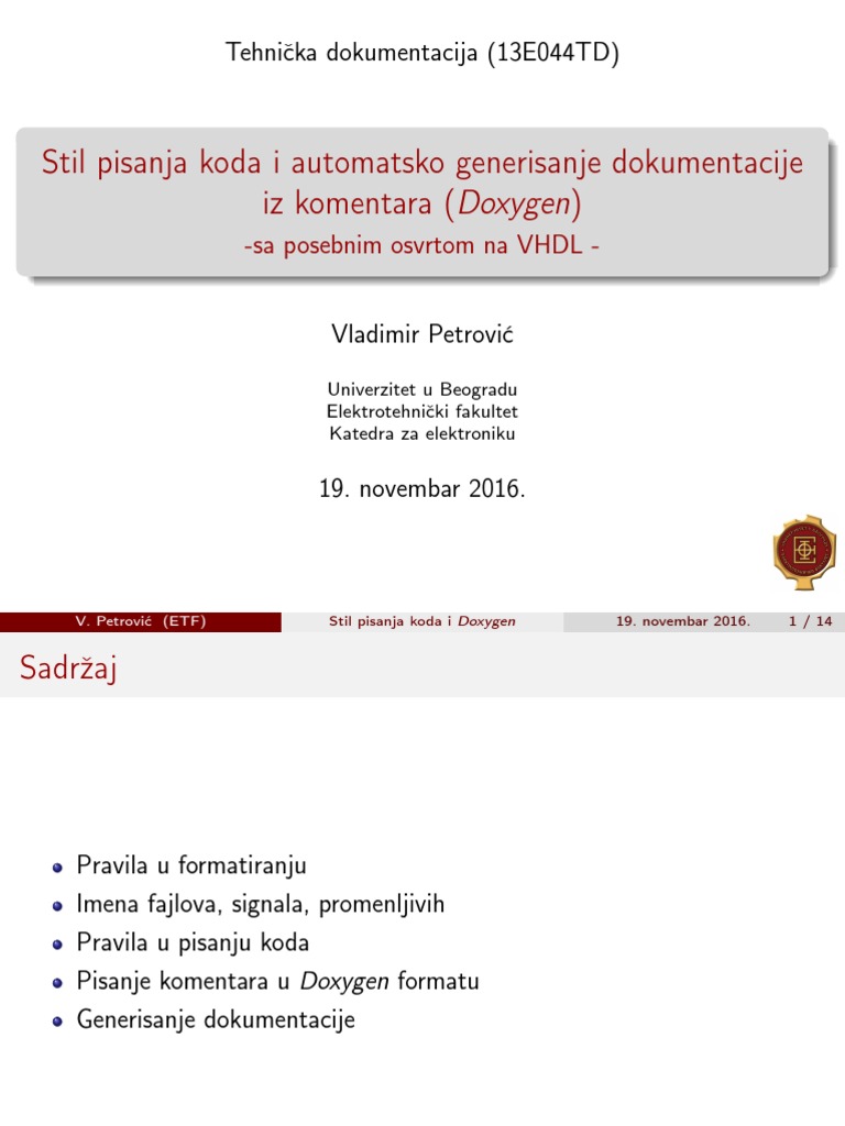 Tehnicka Dokumentacija | PDF