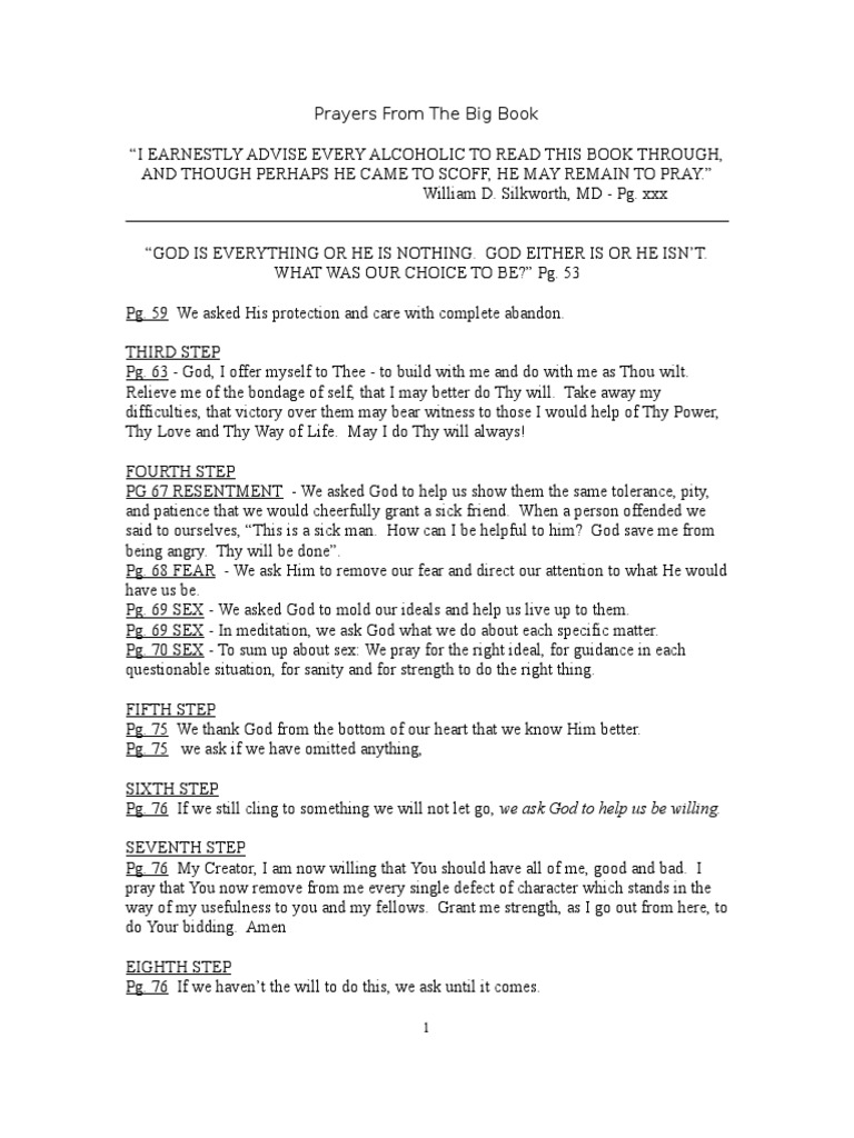 Big Book Prayers | PDF | Prayer | Religious Behaviour And Experience