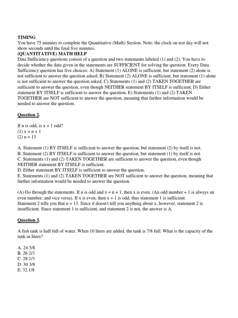 GMAT Stuff | PDF | Fraction (Mathematics) | Interest