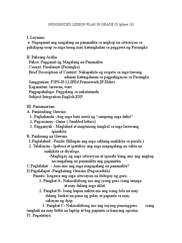 Lesson Plan 3 Iped Tangub | PDF