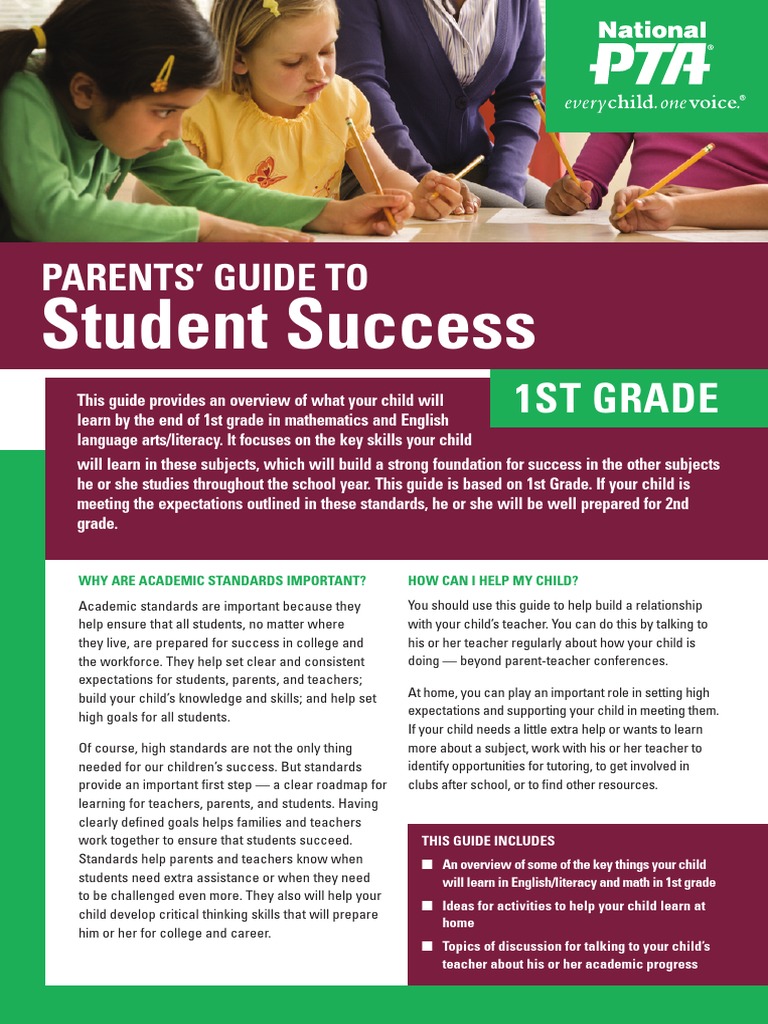 1st Grade Parents' Guide to Success | PDF | Literacy | Teachers