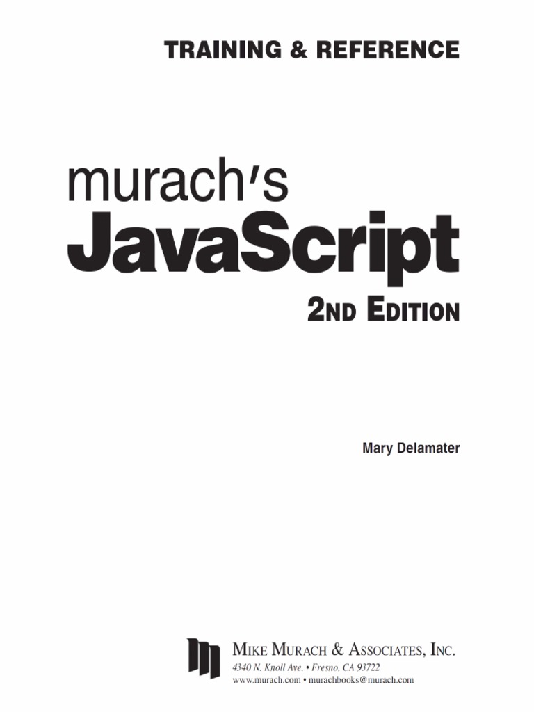 Murach's JavaScript 2nd Edition (2015) | PDF