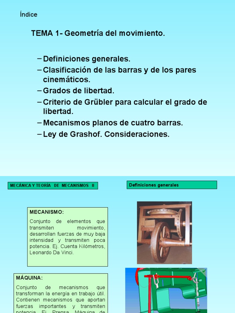 Mecanismos | PDF | Rotación | Cinemática