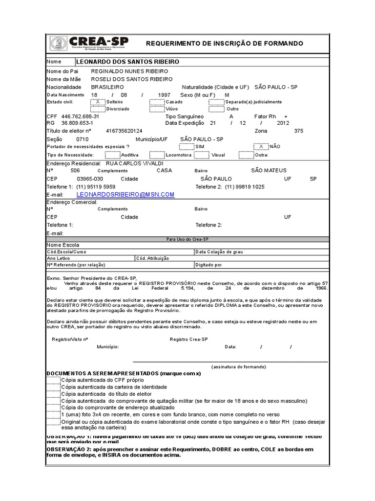 Form. Crea SP 2019 | PDF