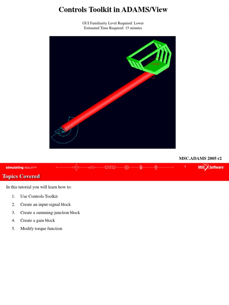 Controls Toolkit in ADAMS View | PDF | Button (Computing) | Torque
