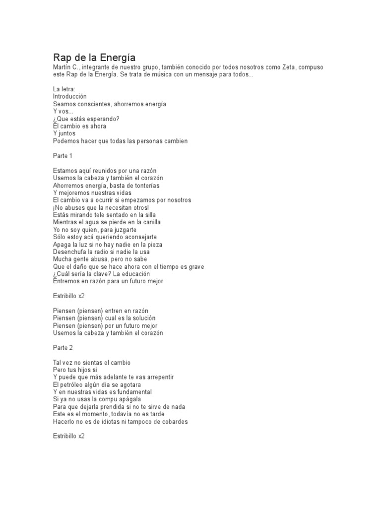 Rap de Energia | PDF | Energía y recursos | Educación avanzada