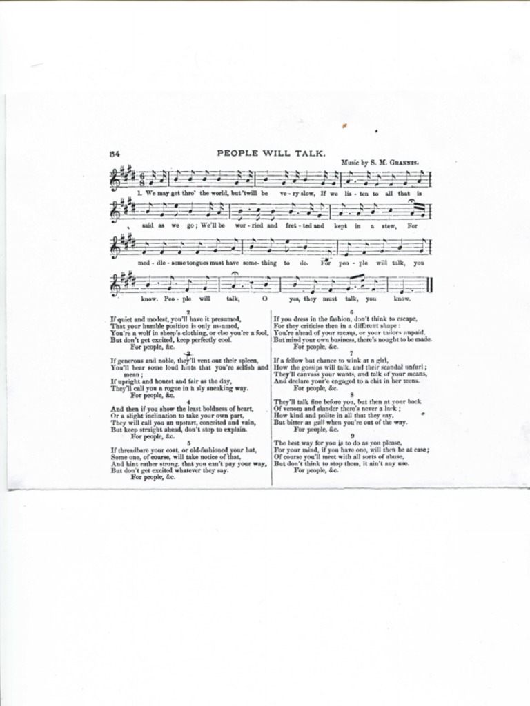 People Will Talk.: M1:Ih - Y - Íot Peo - Pie Will Talk, You | PDF ...