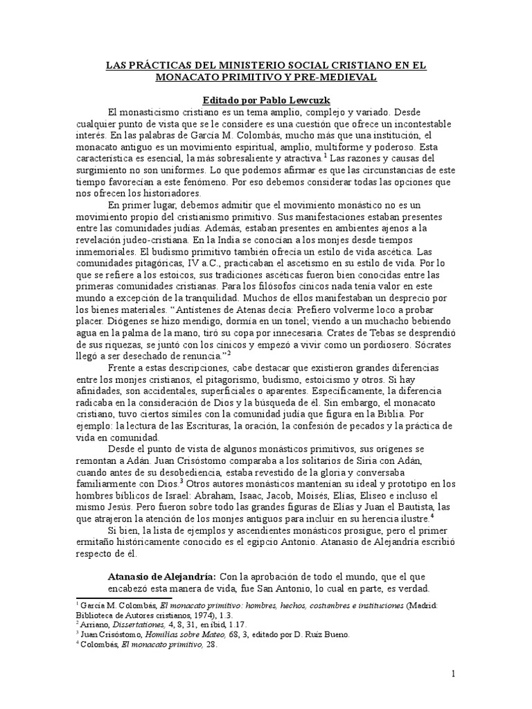 El Monasticismo en La Historia Del Cristianismo | PDF | Monasterio ...