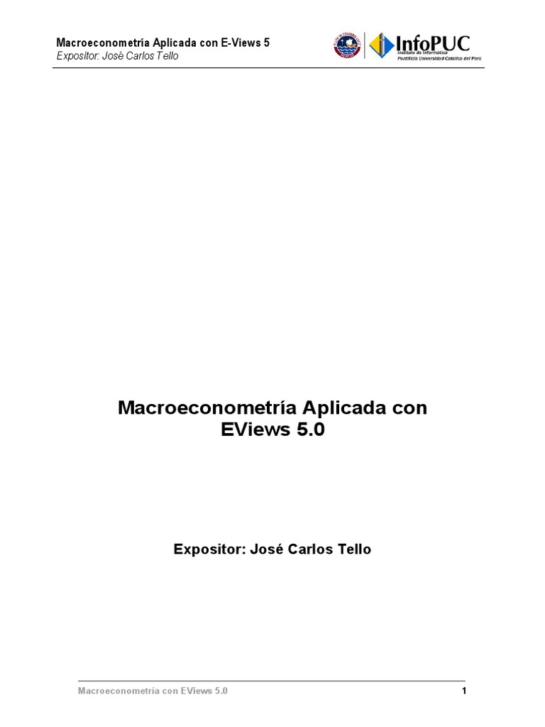 Macroeconometria Aplicada Con Eviews | PDF | Econometría | Mínimos cuadrados ordinarios