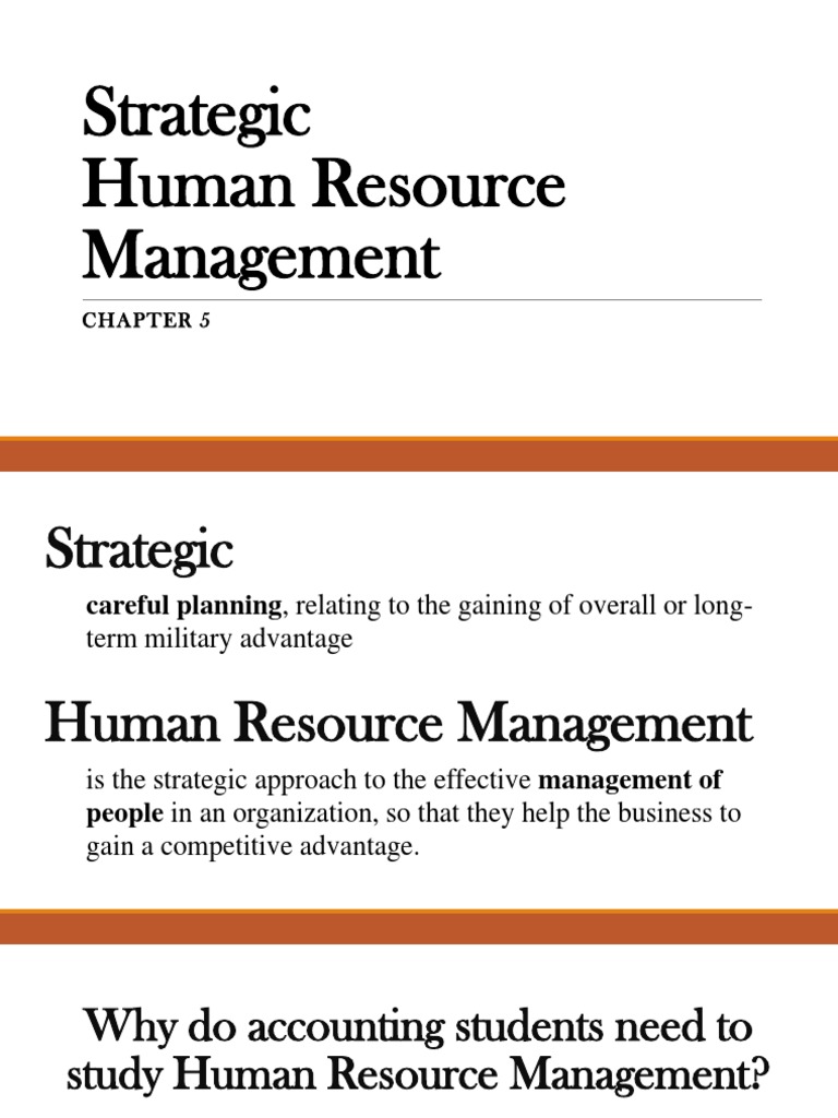 Chapter 5 - Strategic Human Resource Management | PDF | Human Resource ...