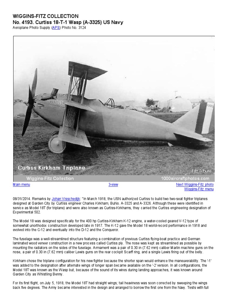 Curtiss 18-T-1 Wasp | PDF | Seaplane | Aircraft