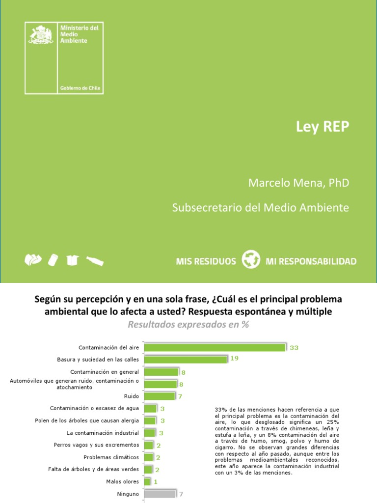 Desafios para La Implementacion de La Ley 20920 Vision Del Mma PDF | PDF | Residuos | Contaminación