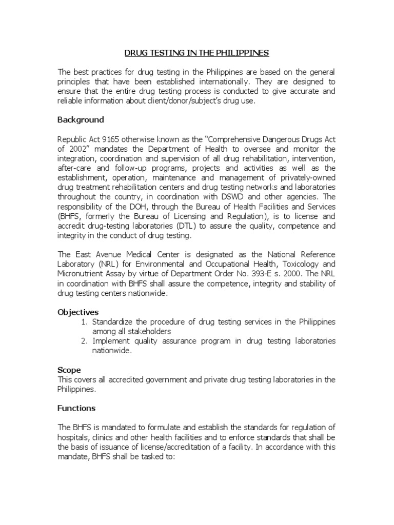 Drug Testing in The Philippines | PDF | Drug Test | Chromatography