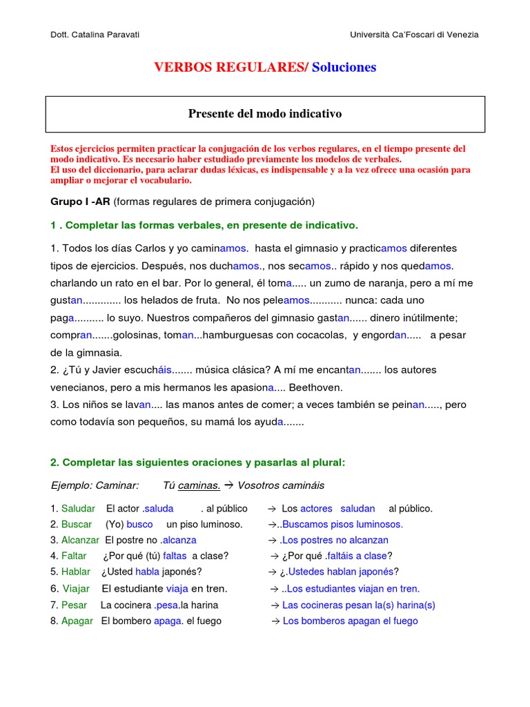 Verbos Grammar | PDF | Verbo | Gramática