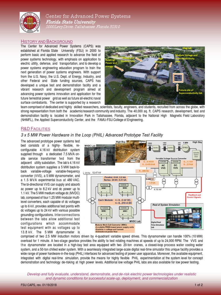 Center For Advanced Power Systems: Florida State University | PDF ...