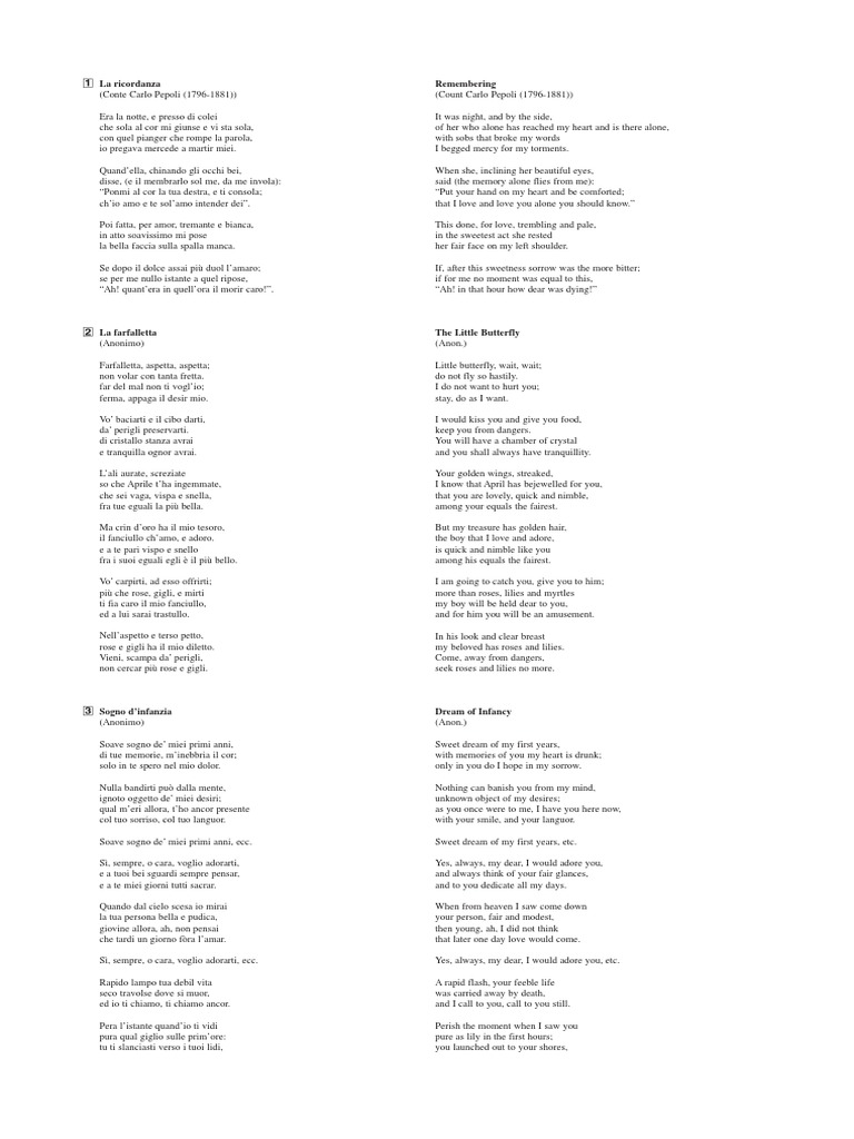 Bellini Song Text PDF | PDF | Vocal Musical Compositions | Italian Music