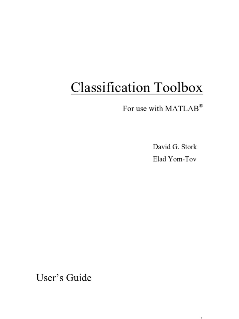 Classification Toolbox | PDF