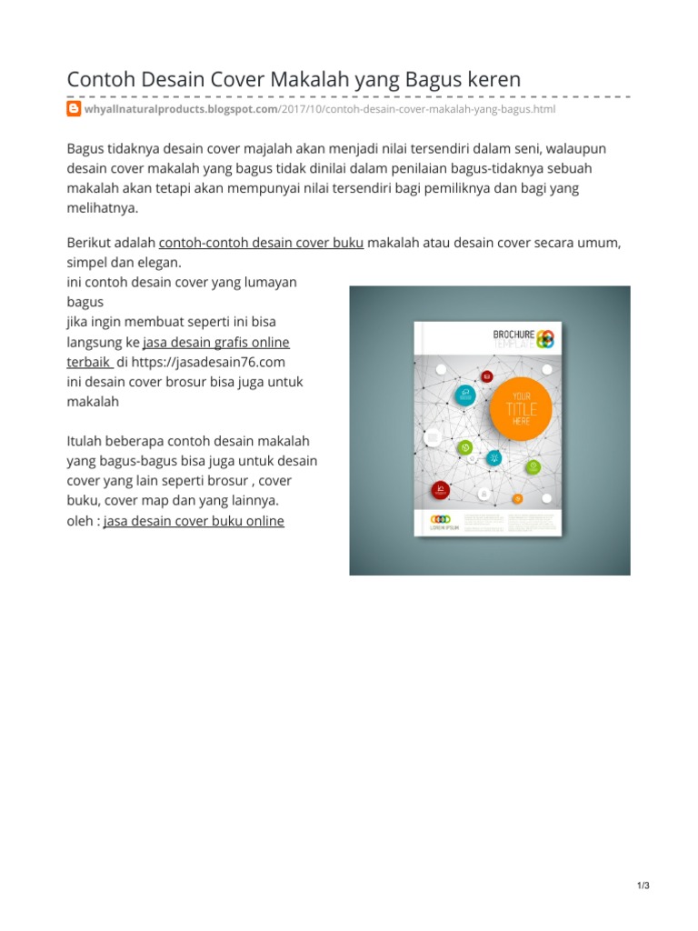 Contoh Desain Cover Makalah Yang Bagus Keren | PDF