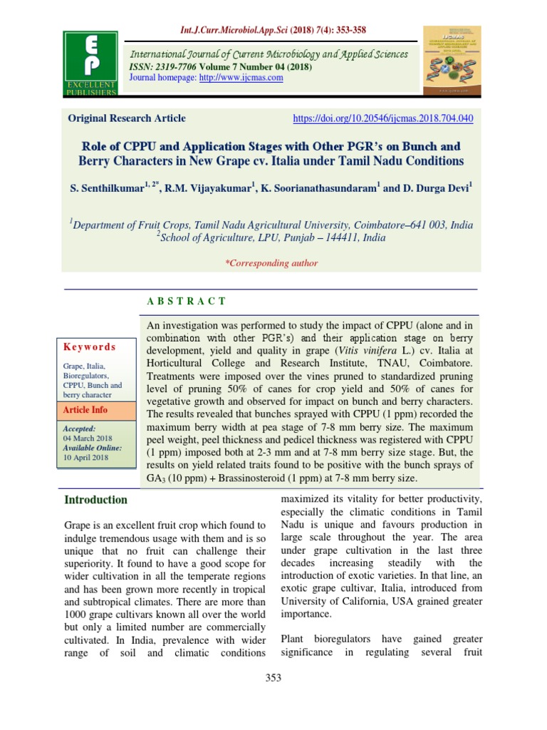 CPPU Effects on Grape Berry Growth | PDF | Vitis | Grape