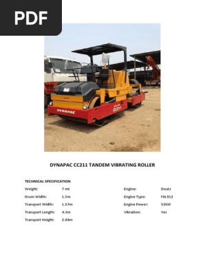 Tandem Roller Specification