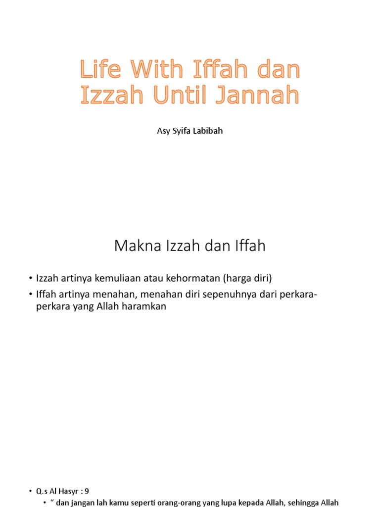 Izzah Dan Iffah | PDF