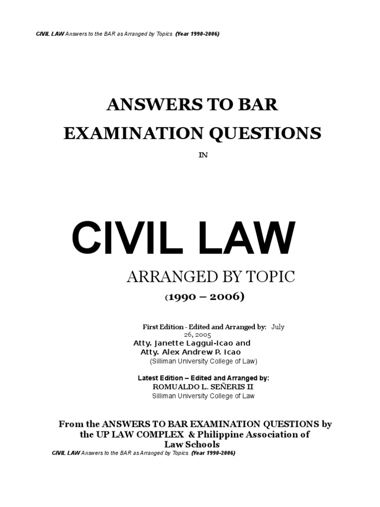 From The ANSWERS TO BAR EXAMINATION QUES | PDF | Will And Testament ...