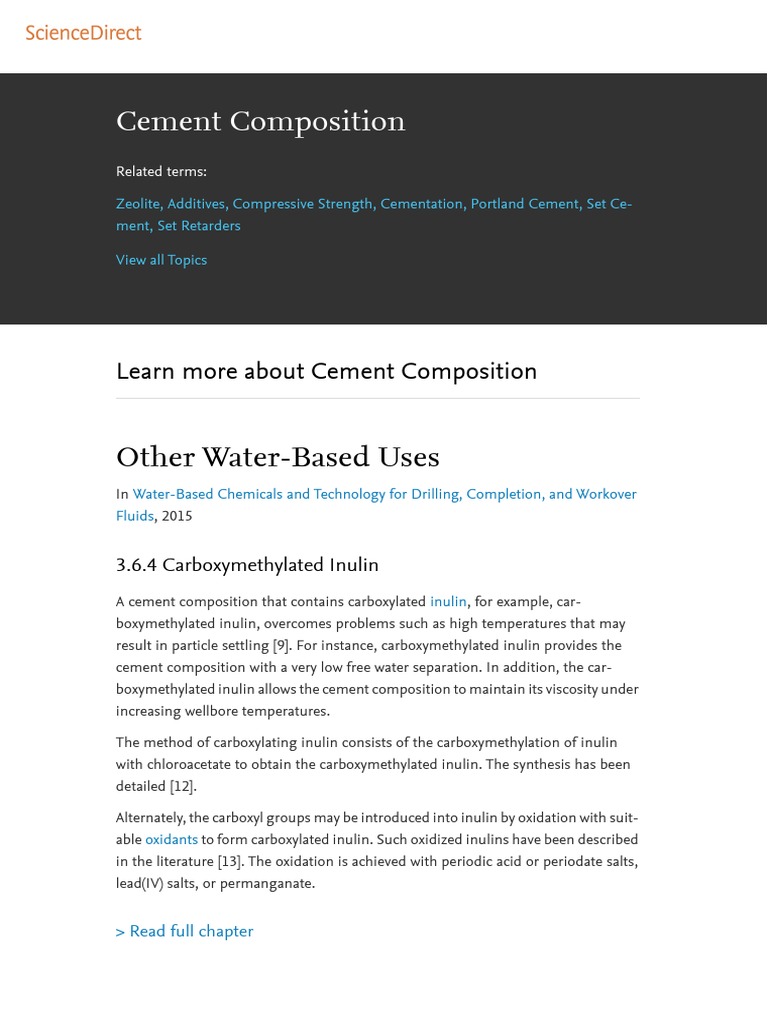 Cement Compostion | PDF | Concrete | Building Materials