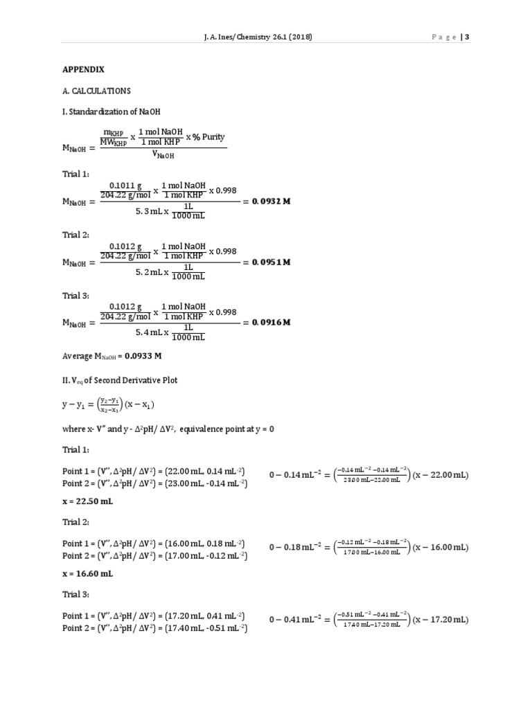 Appendix: J. A. Ines/Chemistry 26.1 (2018) - 3 | PDF | Acid ...