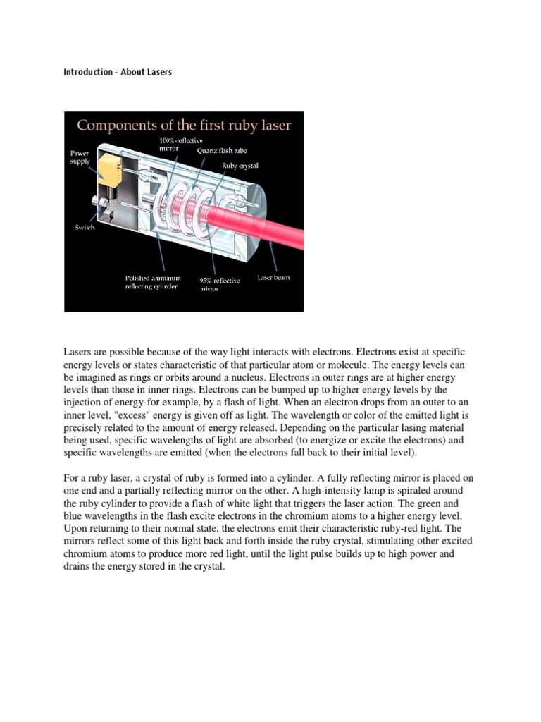 Introduction - About Lasers | PDF | Laser | Energy Level