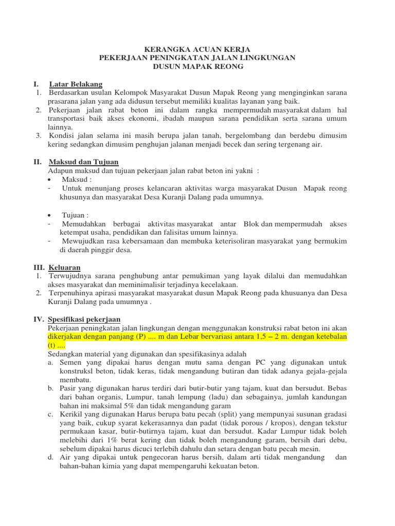 KAK Jalan Beton | PDF